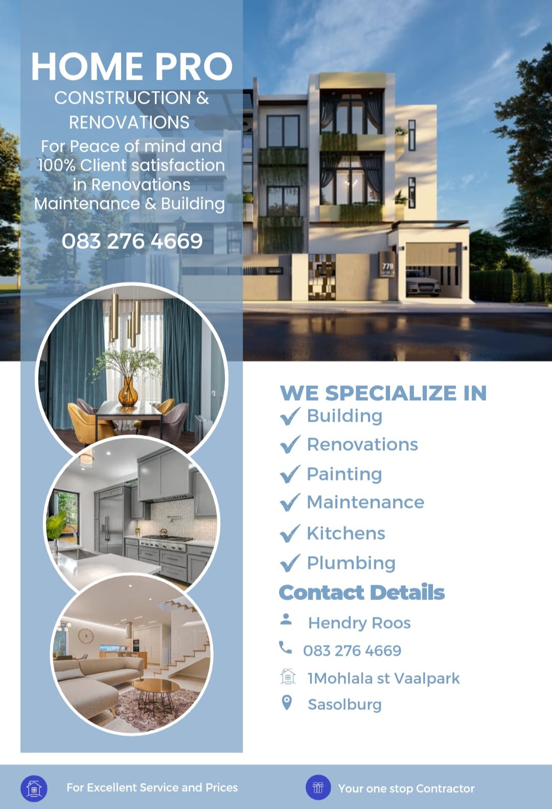 Home Pro Construction and Renovations Contact Information | Home Improvements on Business on View